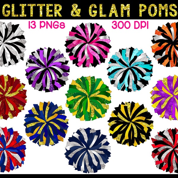 Pom Poms Clipart - Etsy