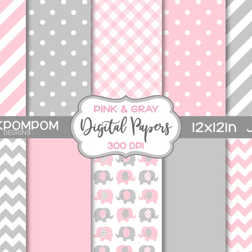 PINK and BLUE Watercolor Digital Paper Pack Instant Digital | Etsy