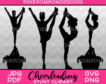 Straddle Position Cheerleading Clipart