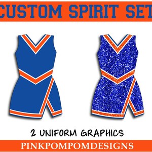 Glitter and Glam Custom Cheer Spirit Set Digital Clip Art - Blue and ...