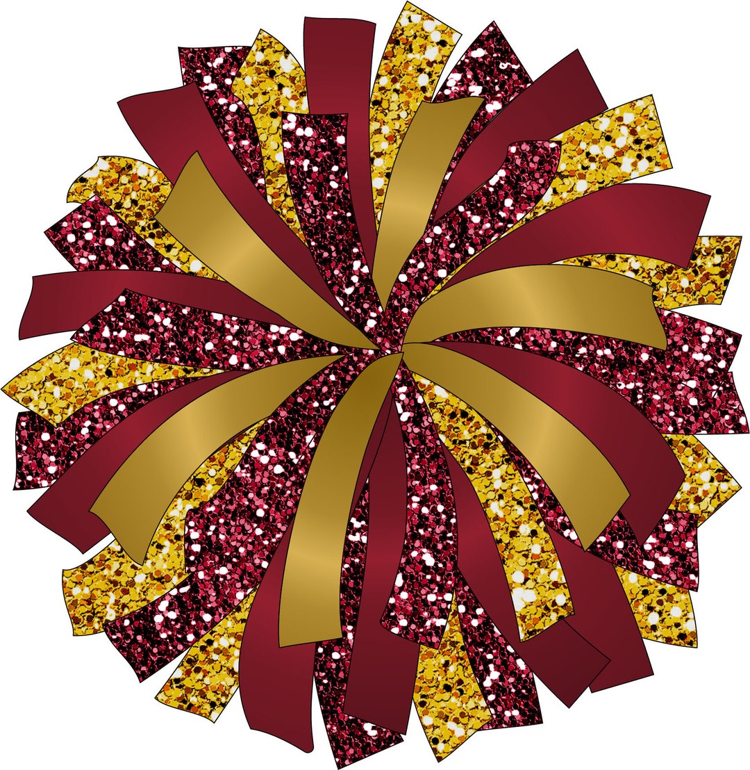 CUSTOM POM - Glitter and Glam Pom Pom Digital Clip Art - Maroon and ...