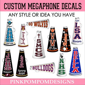 Custom Order - FREE SHIPPING - Custom Decals for Cheer Megaphones ...