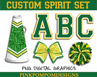 Green Cheer Clip Art MORE COLORS Green Gold (Download Now) - Etsy