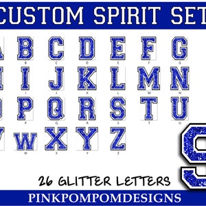 Glitter and Glam Custom Cheer Spirit Set Digital Clip Art - Blue Black ...