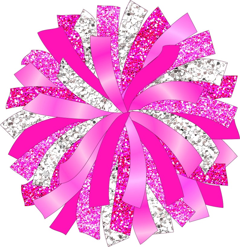 CUSTOM POM Glitter and Glam Pom Pom Digital Clipart Pink - Etsy