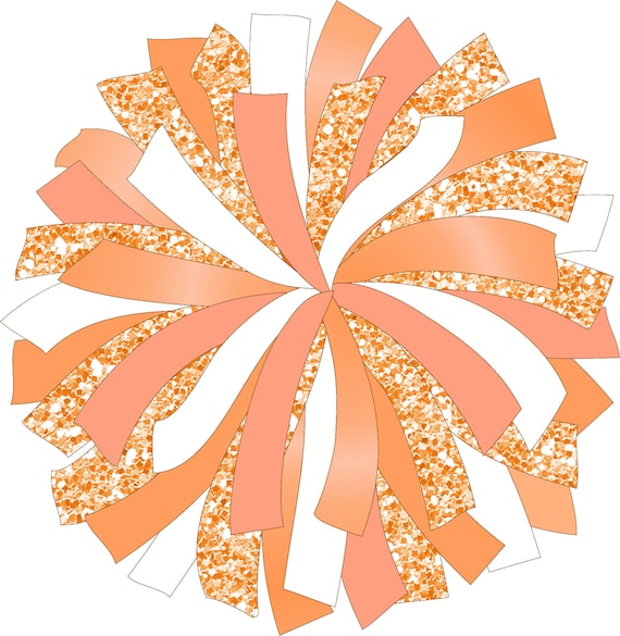 Orange Pom Clipart Pom Poms Clipart | Design Bundles