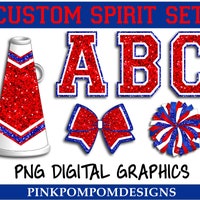 Blue Red White Cheer Background Sublimation, Cheer Background Brush ...