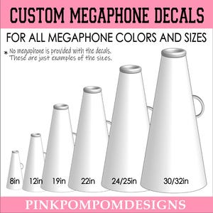 Custom Order - FREE SHIPPING - Custom Decals for Cheer Megaphones ...