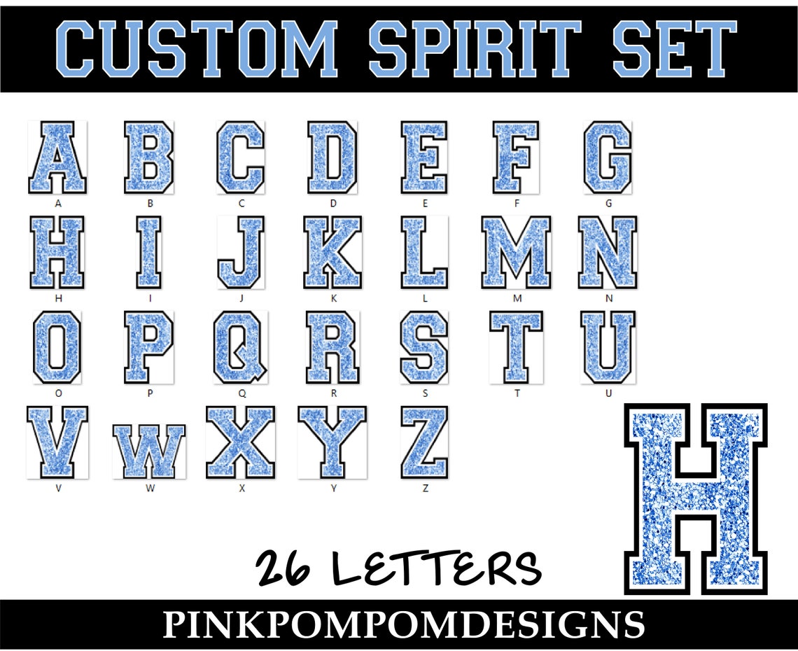 Glitter and Glam Custom Cheer Digital Clip Art - Black and Light Blue ...