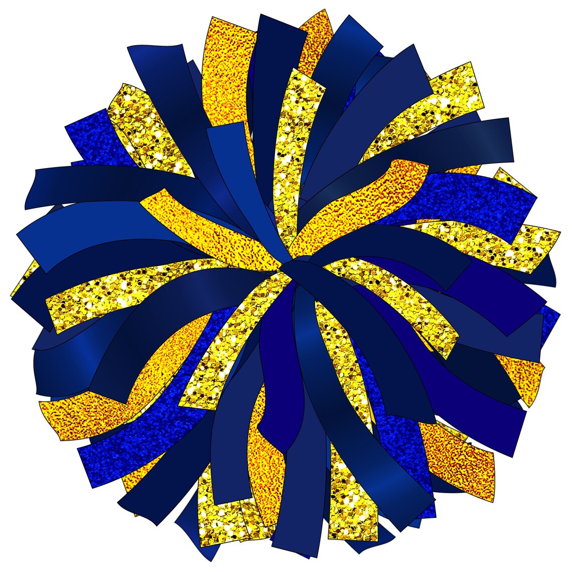 Glitter and Glam Pom Pom Digital Clip Art Blue and Gold Pom - Etsy