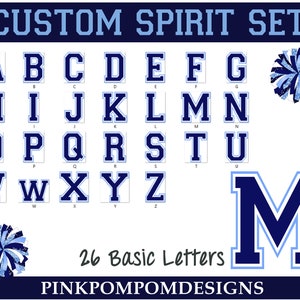 Glitter and Glam Custom Cheer Digital Clip Art - Navy and Light Blue ...