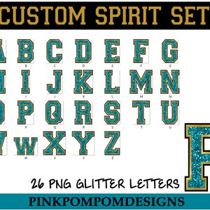 Glitter and Glam Custom Cheer Digital Clip Art - Black, Teal, Gold ...