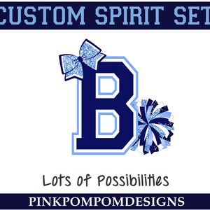 Glitter and Glam Custom Cheer Digital Clip Art - Navy and Light Blue ...