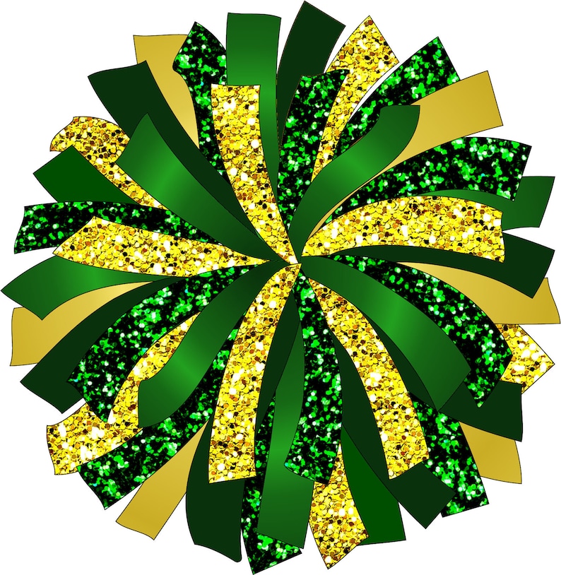 CUSTOM POM Glitter and Glam Pom Pom Digital Clip Art Green - Etsy