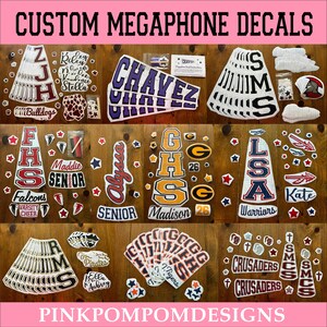 Custom Order - FREE SHIPPING - Custom Decals for Cheer Megaphones ...