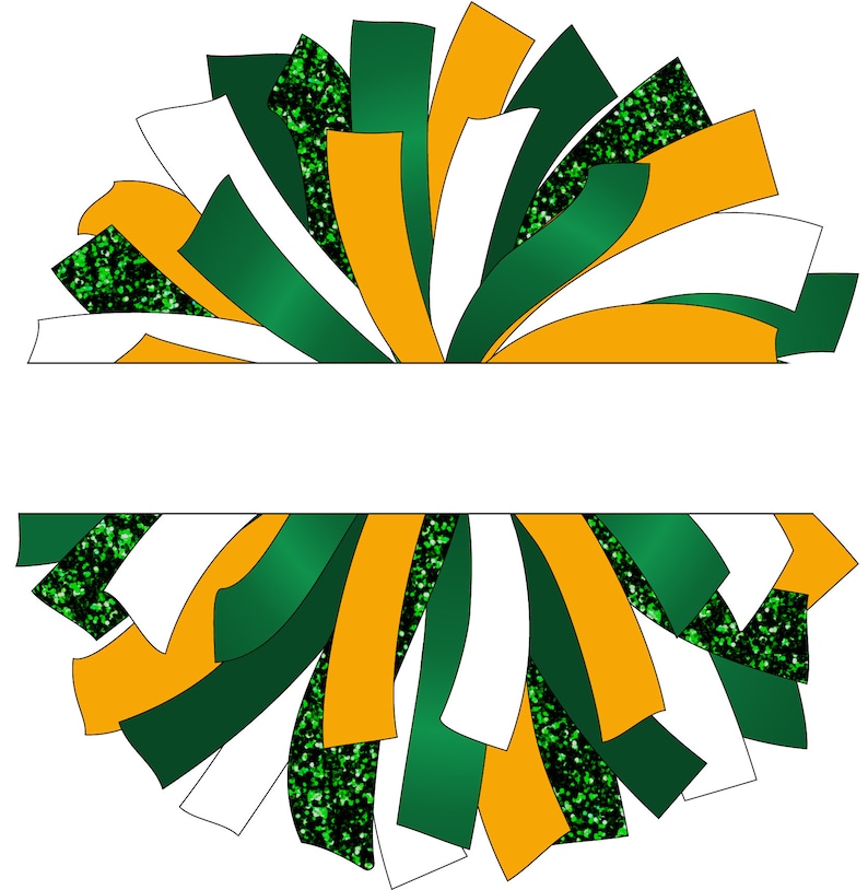 CUSTOM POM - Glitter and Glam Pom Pom Digital Clip Art - Green and Gold ...