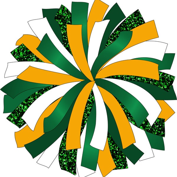 Green and White Cheerleading Clipart - Etsy