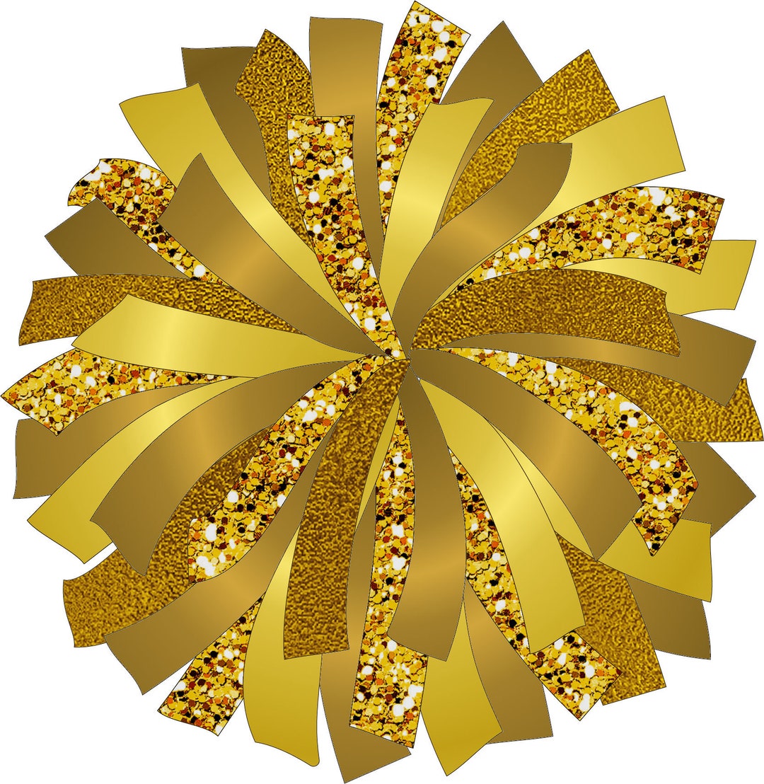 CUSTOM POM - Glitter and Glam Pom Pom Digital Clip Art - Antique Gold ...