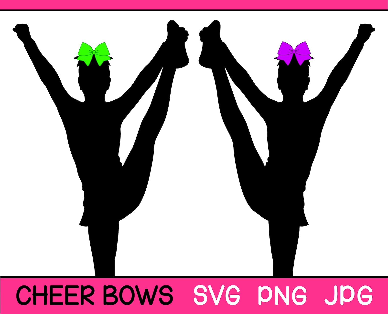 Cheer Bows Digital Clipart Set Cheer Bow Svg Png Jpg | Etsy