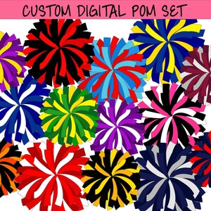 Digital POM POM Graphic Set - Team Colors – Pompom Svg Png - Cheer Pom ...