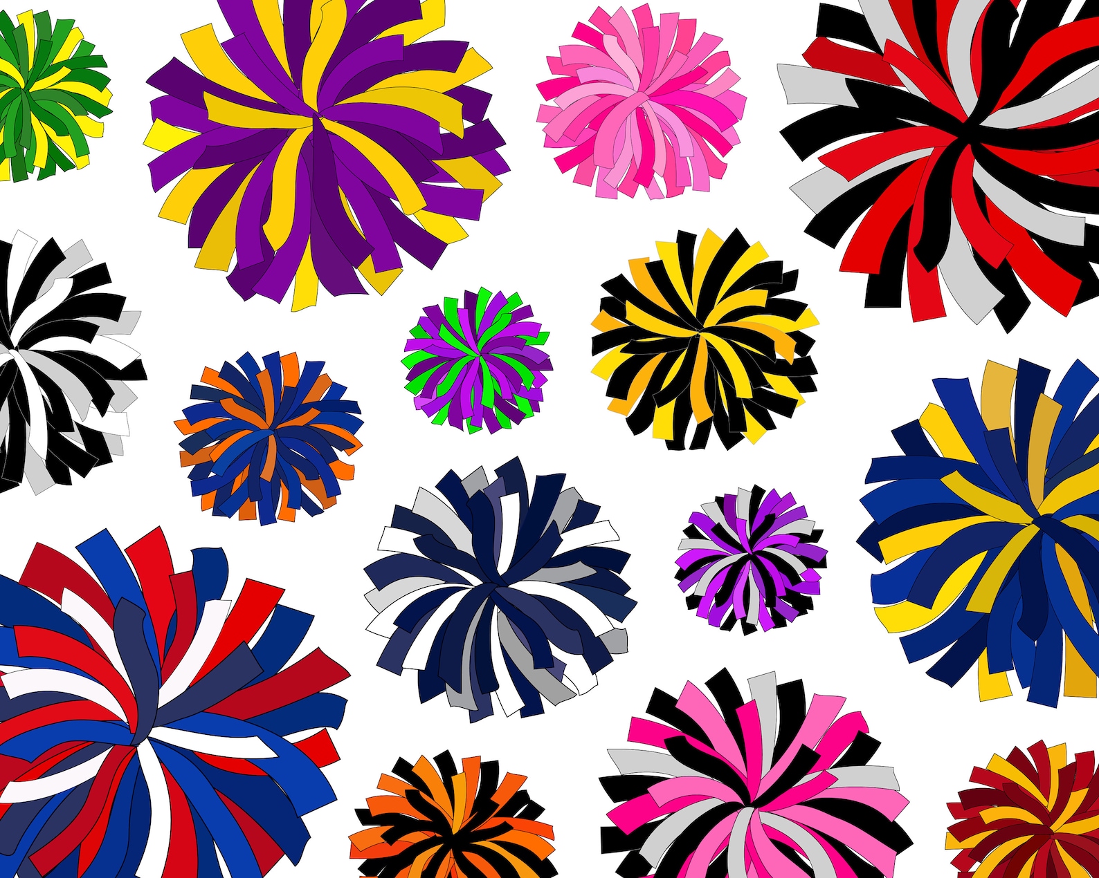 Pom Pom SVG Clipart Team Colors Pompom Svg Png - Etsy