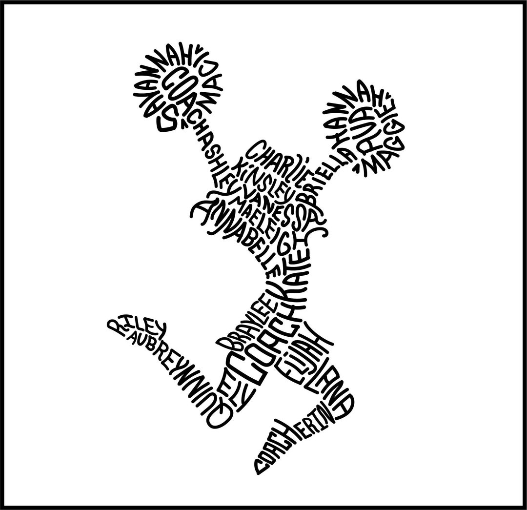 CUSTOM GRAPHIC - Cheerleader Names Digital Clip Art - SVG Png Jpg Pdf ...