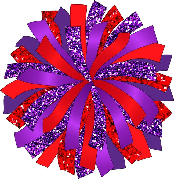 CUSTOM POM Glitter and Glam Pom Pom Digital Clip Art Red - Etsy