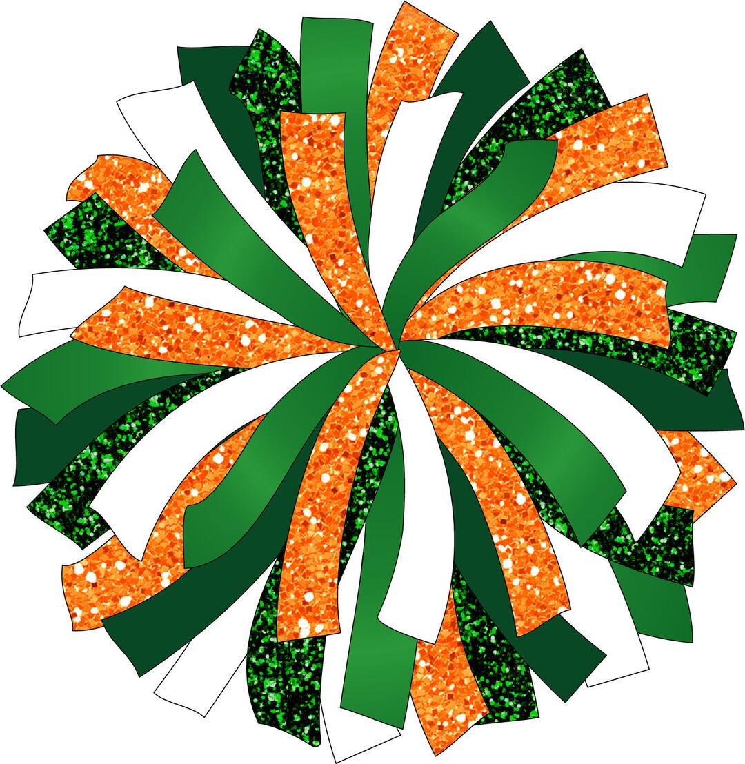CUSTOM POM - Glitter and Glam Pom Pom Digital Graphics - Orange Green ... CUSTOM POM - Glitter and Glam Pom Pom Digital Graphics - Orange Green ...