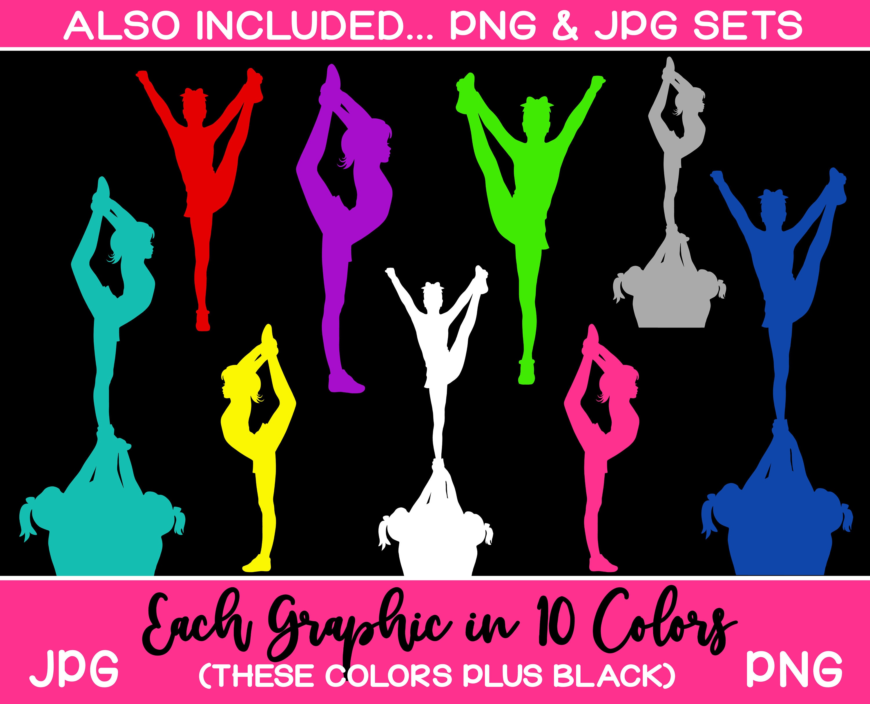 Cheer Stunt SVG and Digital Clipart Set Cheer Svg Stunt | Etsy Singapore