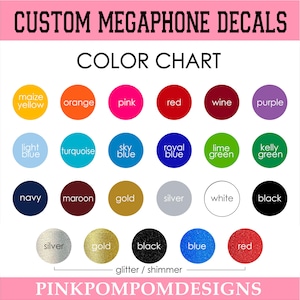 Custom Order - FREE SHIPPING - Custom Decals for Cheer Megaphones ...