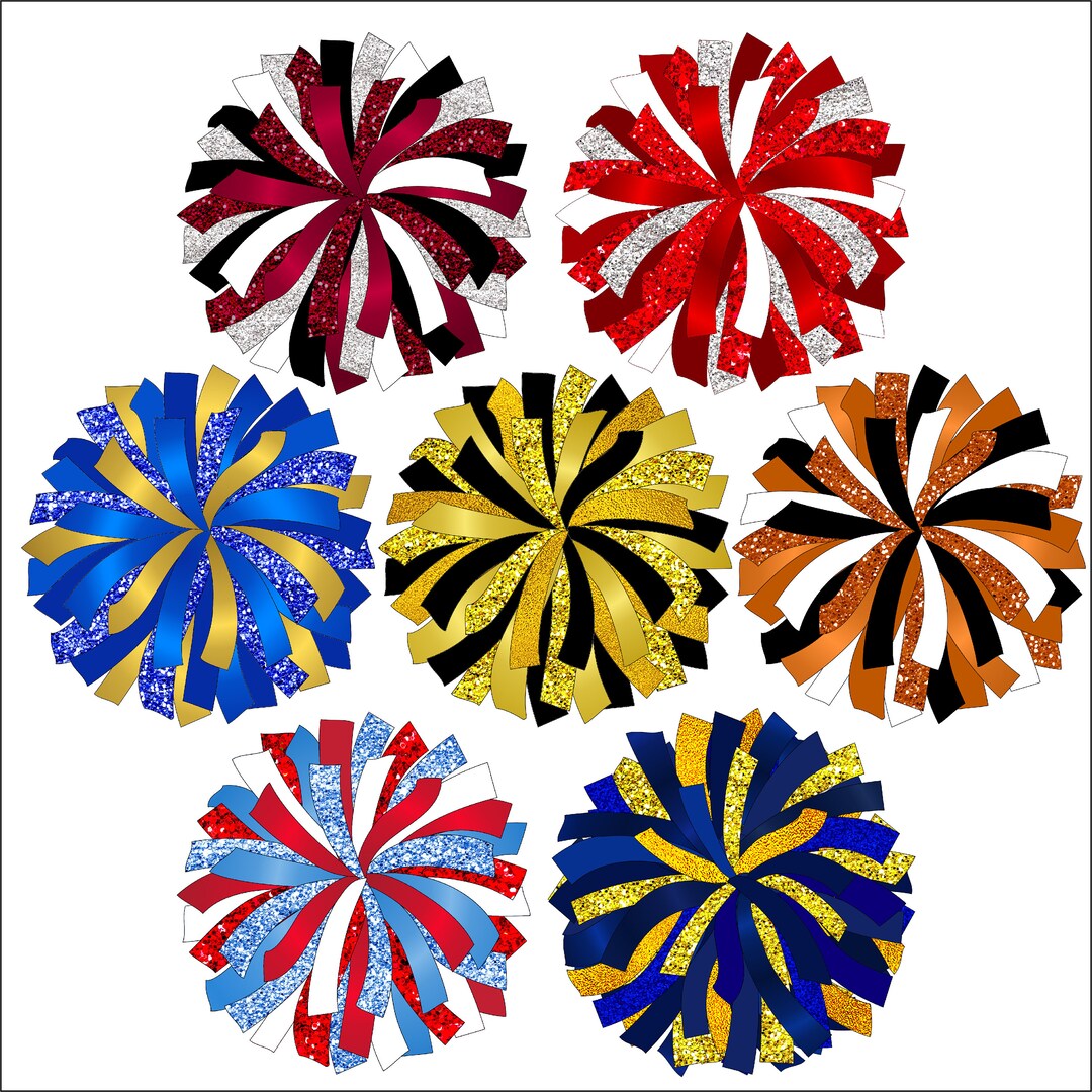 CUSTOM POM SET - Glitter and Glam Pom Pom Digital Graphic Set ...