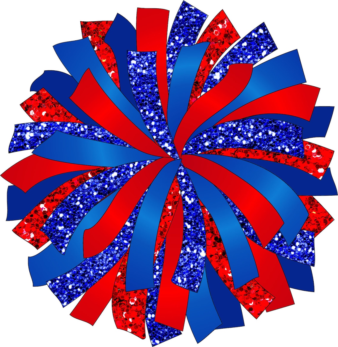CUSTOM POM - Glitter and Glam Pom Pom Digital Clip Art - Red Blue Pom ...