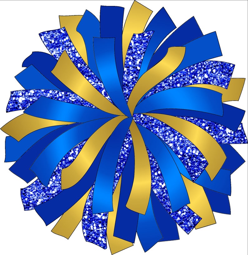 CUSTOM POM - Glitter and Glam Pom Pom Digital Clip Art - Royal Blue and ...
