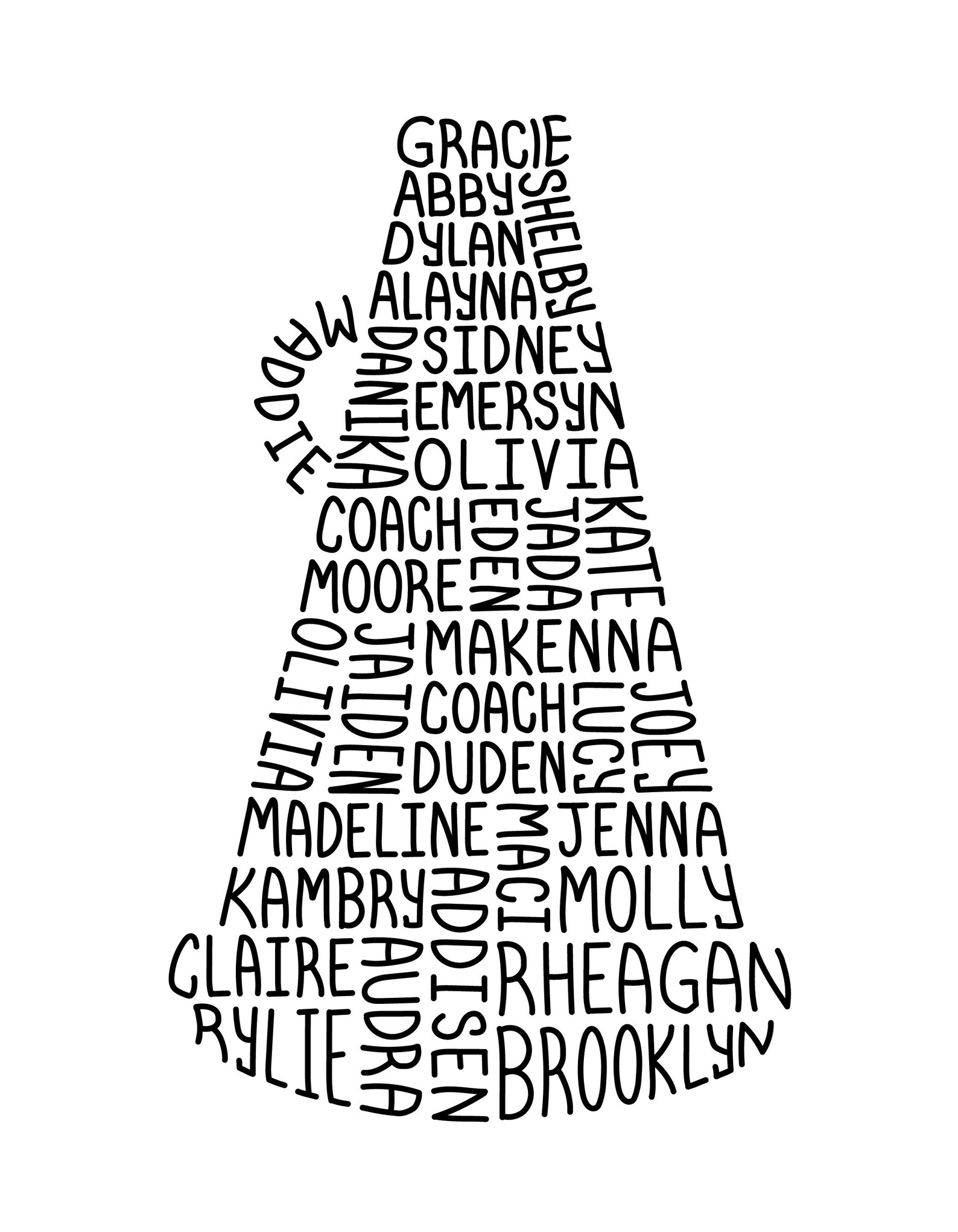 CUSTOM GRAPHIC Cheerleader Names Digital Clip Art SVG Png - Etsy