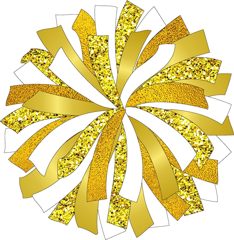 CUSTOM POM Glitter and Glam Pom Pom digital clip art Gold | Etsy