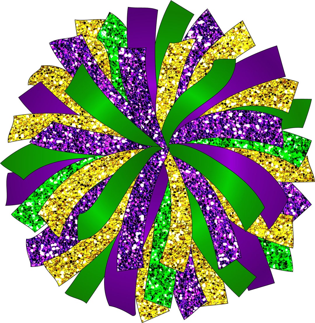 CUSTOM POM - Glitter and Glam Pom Pom Digital Clip Art - Mardi Gras ...
