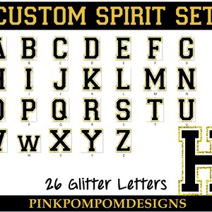Glitter and Glam Black Gold Custom Spirit Set Digital Clip Art - Block ...