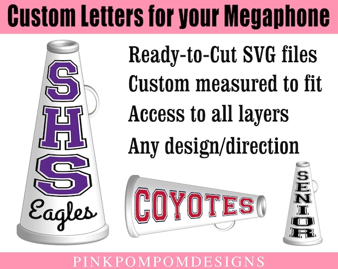 Cheerleading Decal | Cheerleader Decal | Megaphone Decal | Personalized ...