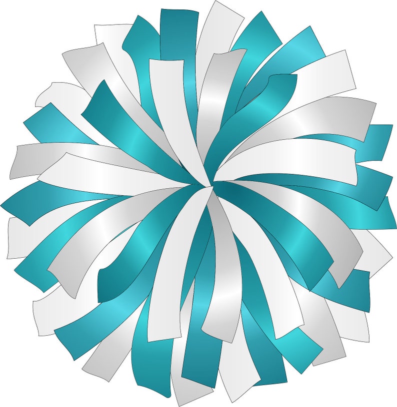 CUSTOM POM - Glitter and Glam Pom Pom Digital Clip Art - Turquoise and ...