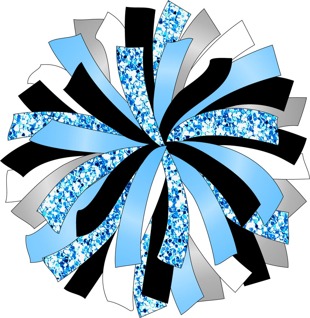 CUSTOM POM - Glitter and Glam Pom Pom Digital Clip Art - Columbia Blue ...