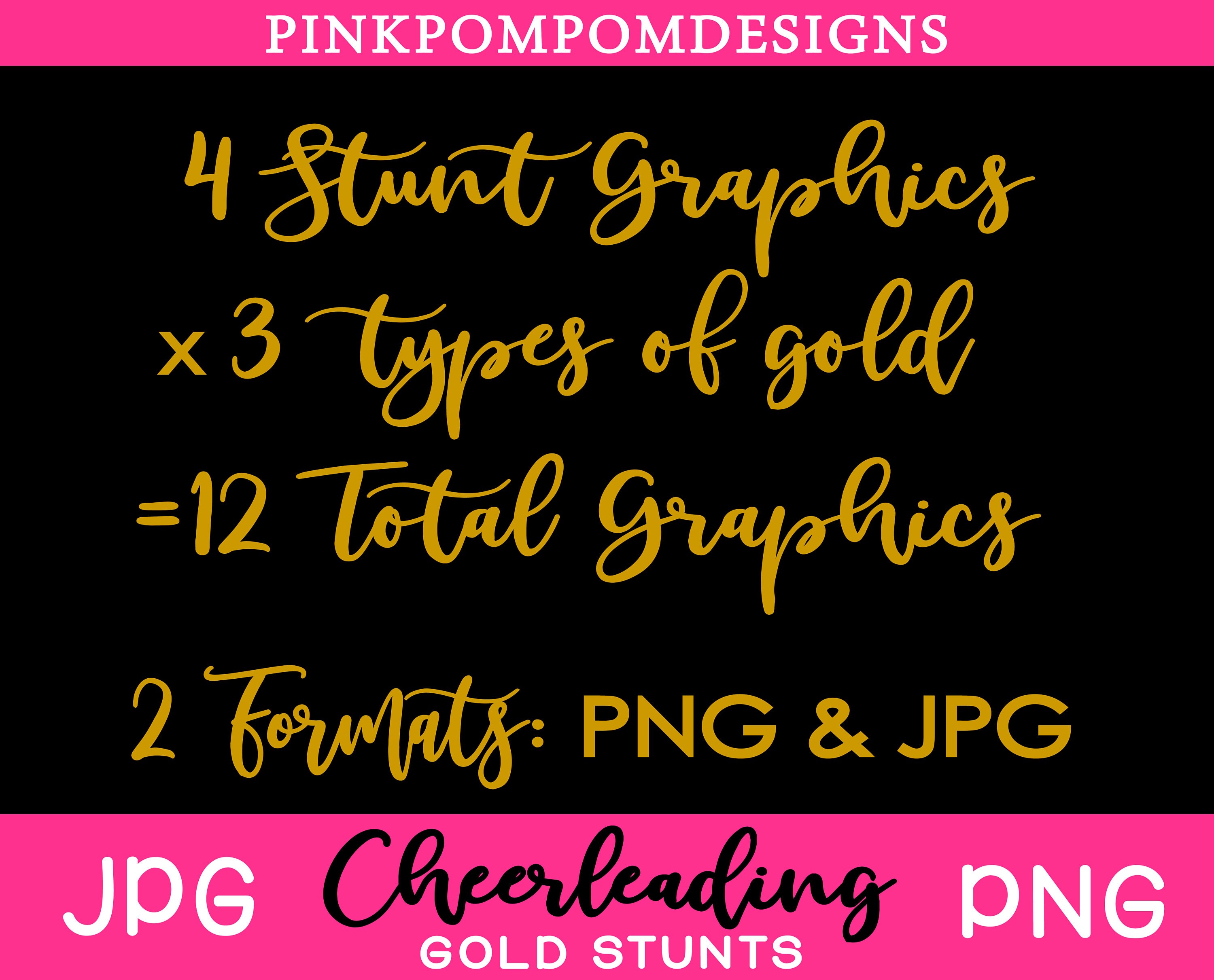 Gold Cheerleading Clipart Set - Gold Stunt – Gold Cheerleader ...