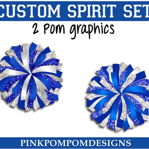 Glitter and Glam Custom Spirit Set Digital Clip Art - Blue Silver ...