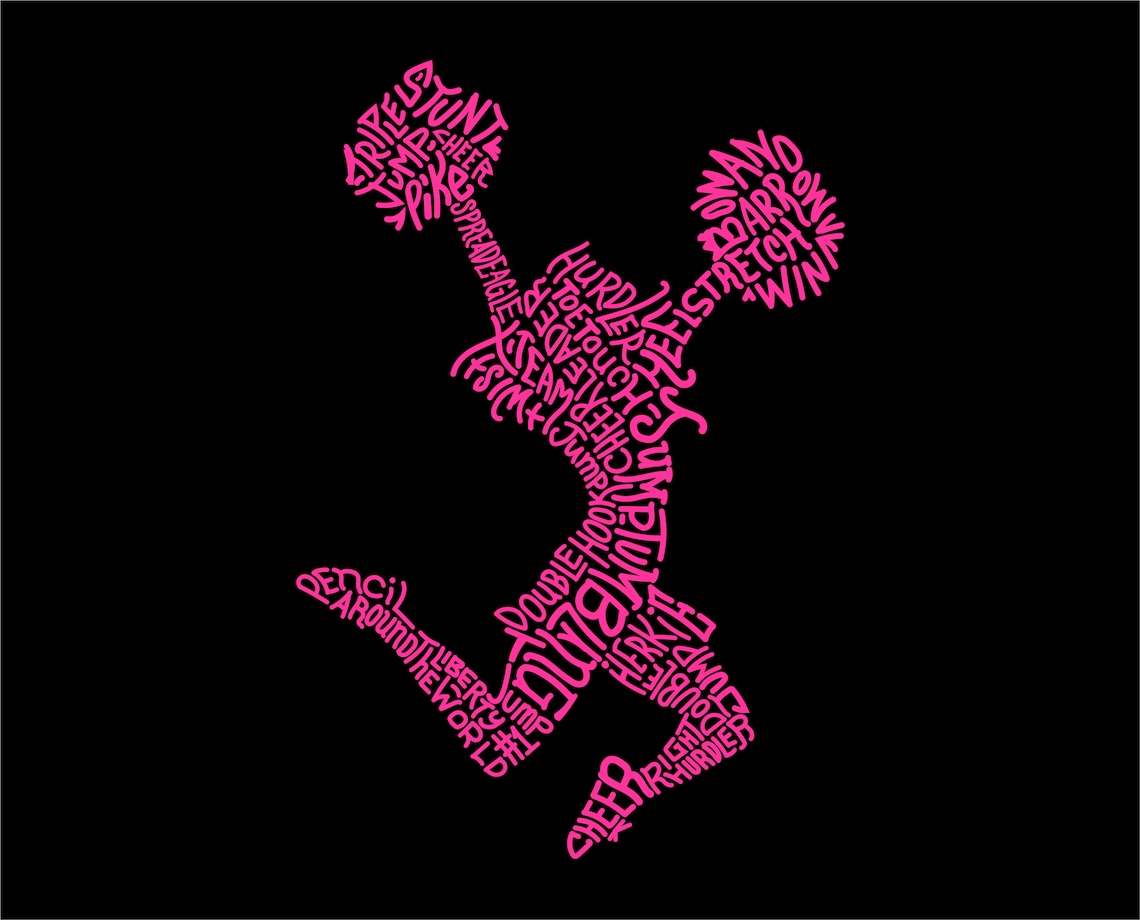 CUSTOM GRAPHIC Cheerleader Words Digital Clip Art SVG Png | Etsy