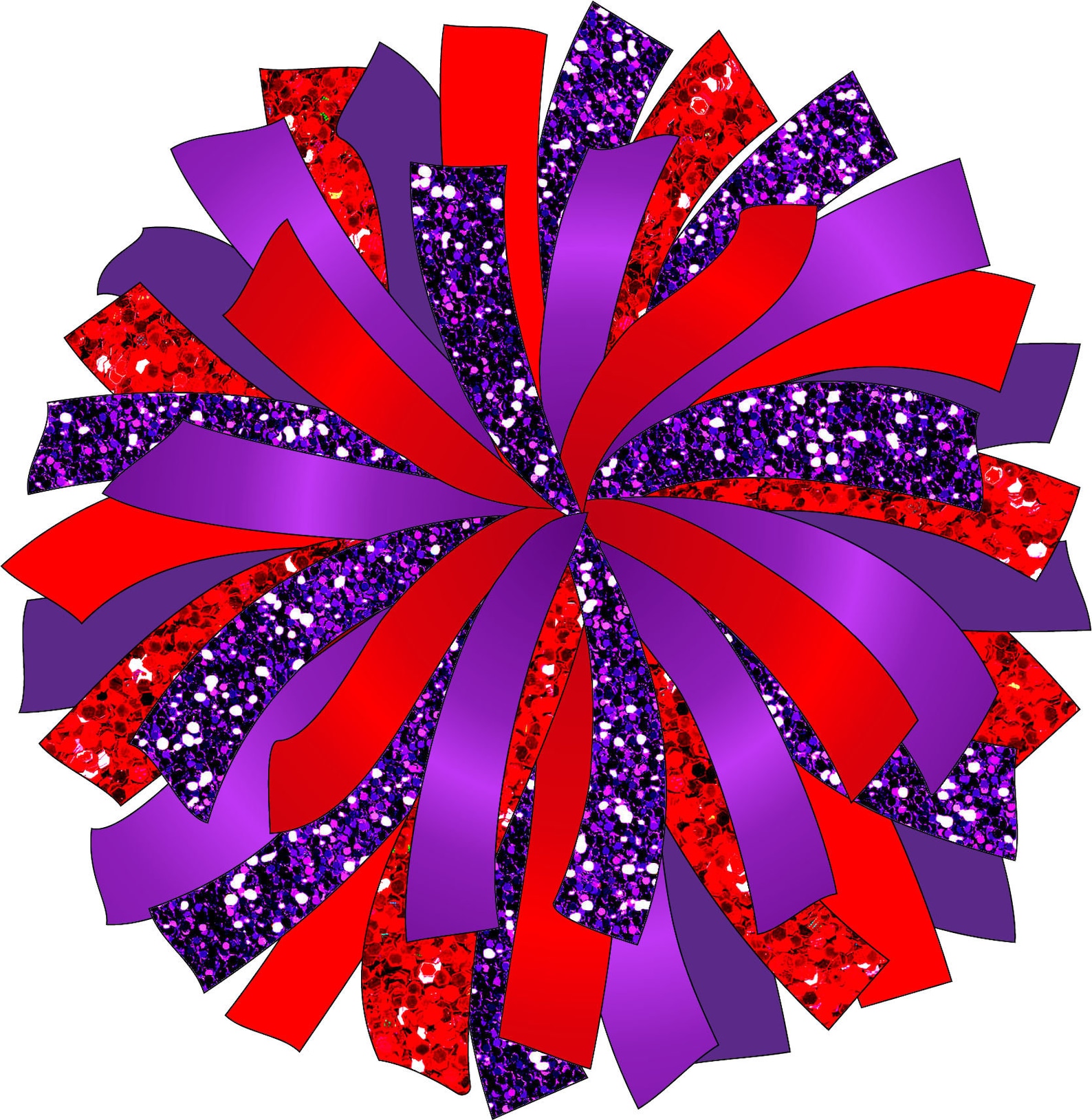 CUSTOM POM Glitter and Glam Pom Pom Digital Clip Art Red - Etsy