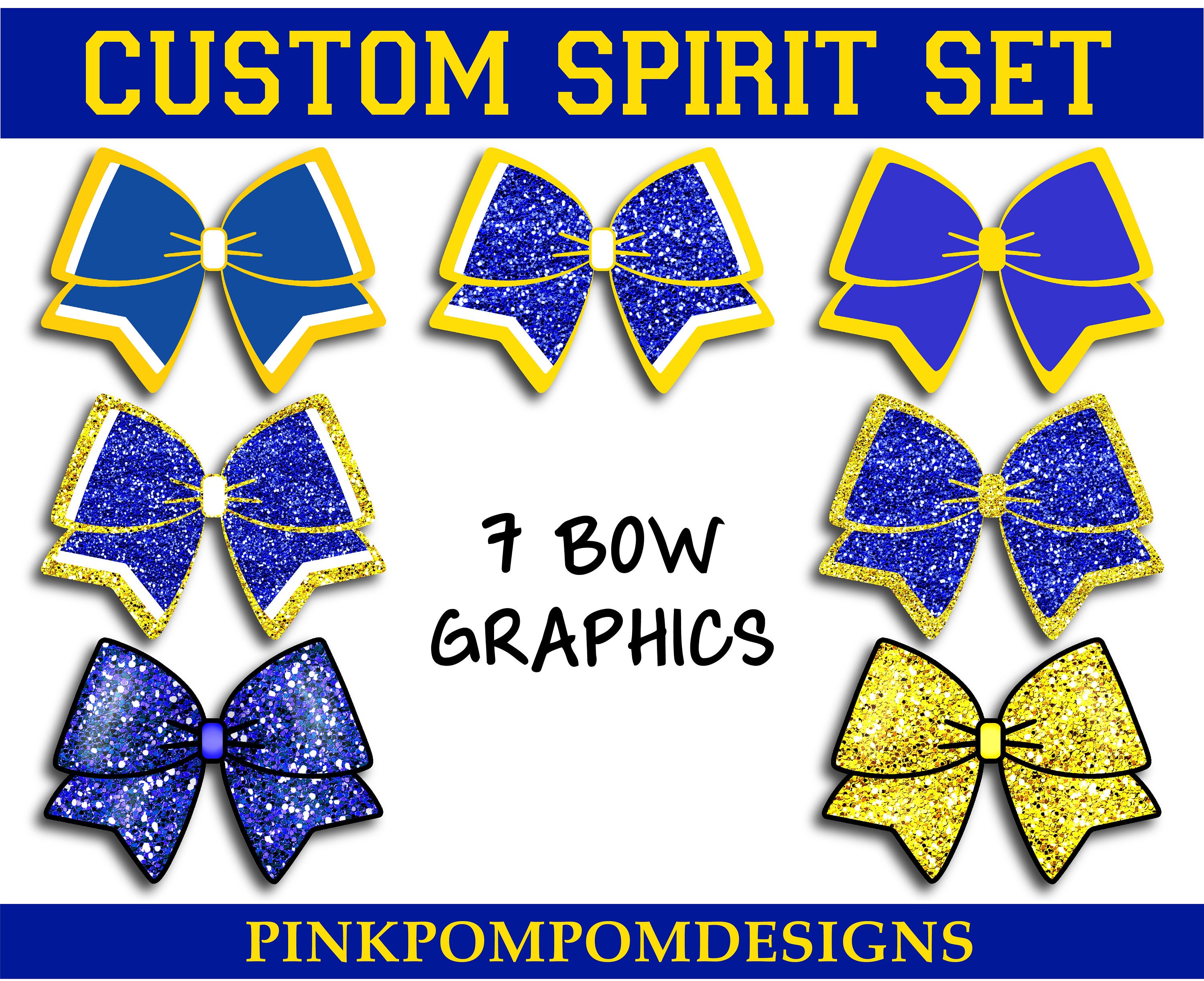 Glitter and Glam Custom Cheer Spirit Set Digital Clip Art - Blue and ...
