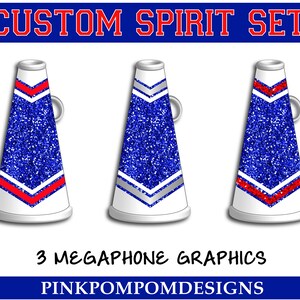 Glitter and Glam Custom Cheer Digital Clip Art - Red Blue White ...