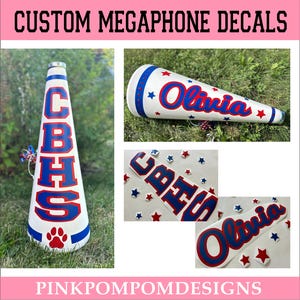 Custom Order - FREE SHIPPING - Custom Decals for Cheer Megaphones ...