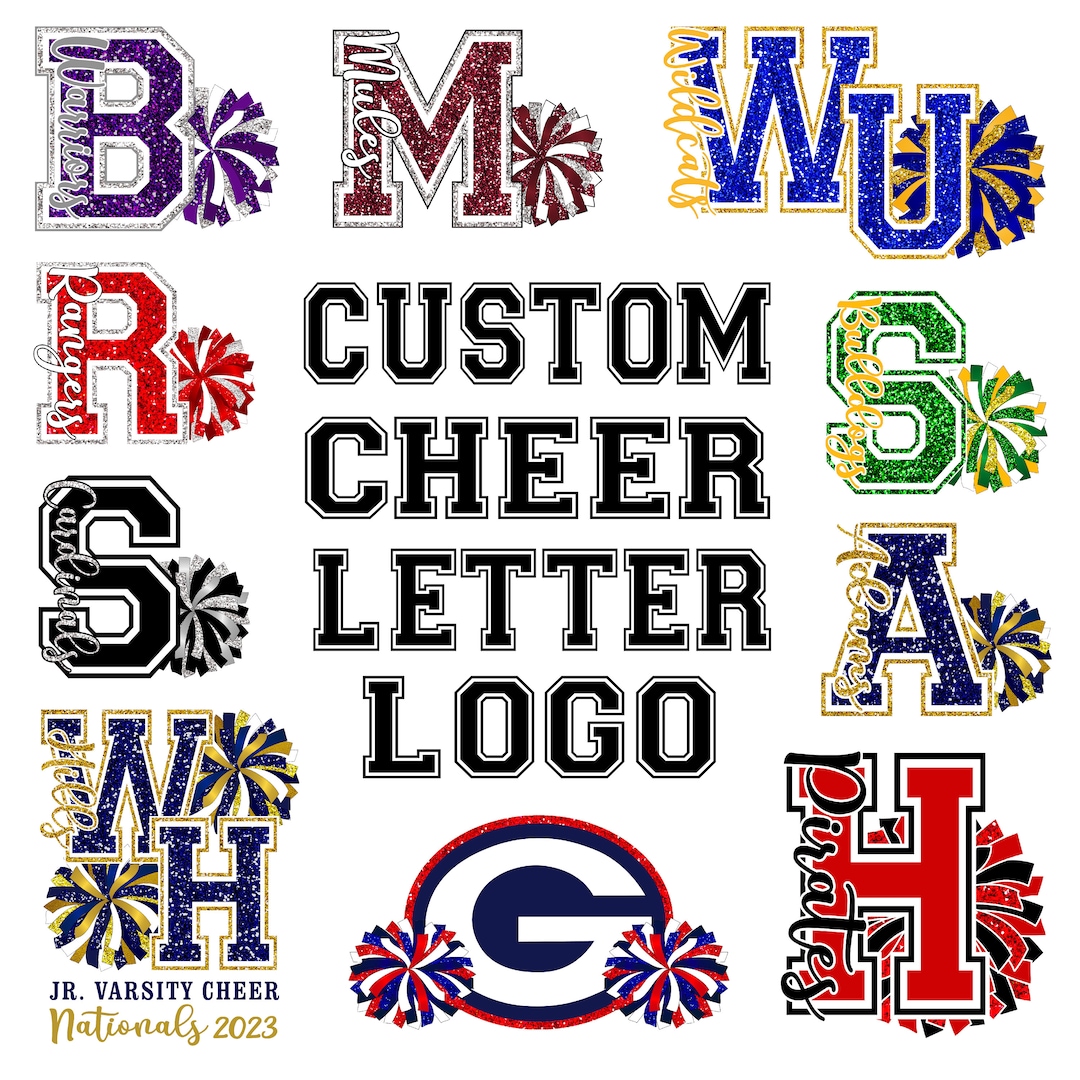 CUSTOM ORDER - Glitter and Glam Pom Pom With Letter Digital Clip Art ...