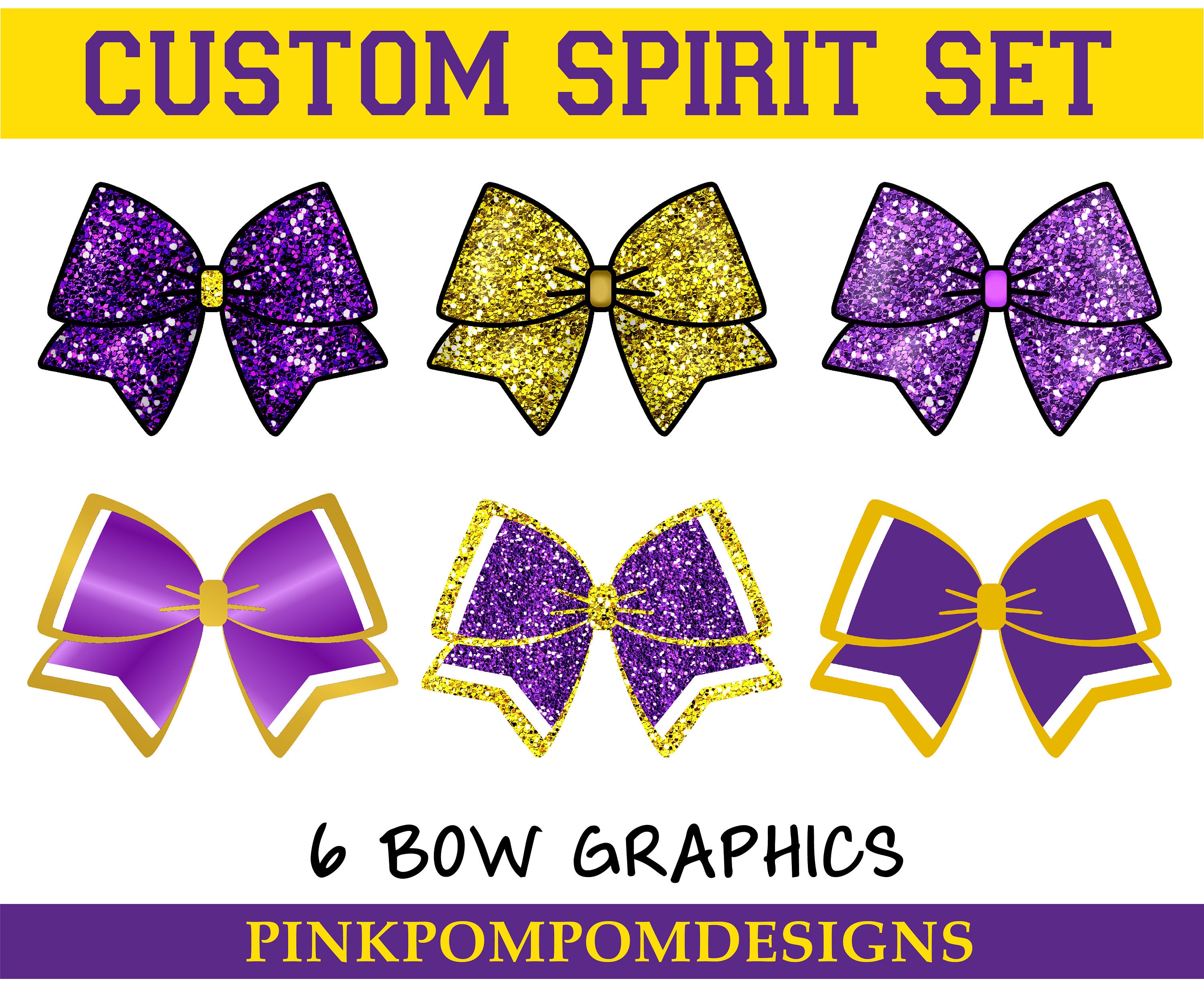 Custom Spirit Set - Glitter and Glam Cheer Digital Clip Art - PNG ...