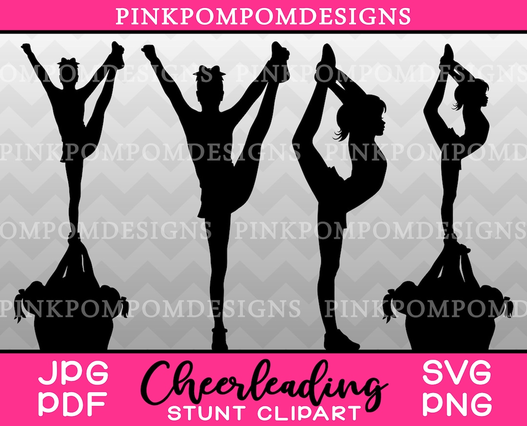 Cheer Stunt SVG and Digital Clipart Set - Cheer Svg – Stunt Svg ...